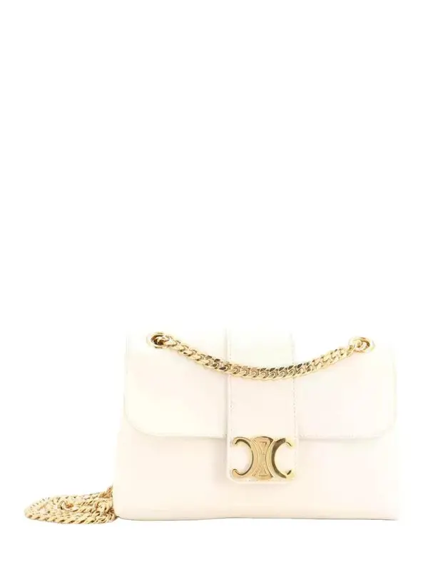 Celine Victoire Flap Leather Teen Shoulder Bag - Neutrals