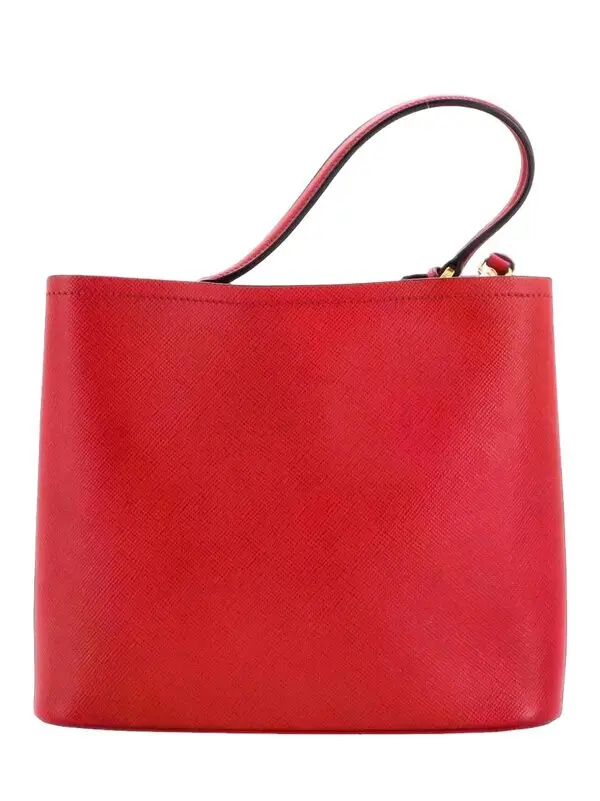 Prada Panier Saffiano Leather Large Bucket Bag - Red