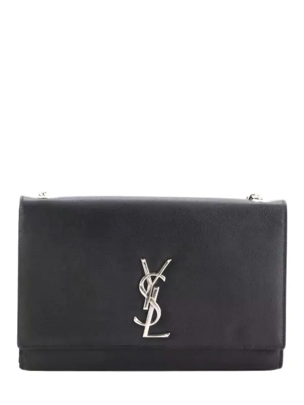 Saint Laurent Classic Monogram Grainy Leather Medium Crossbody Bag - Black