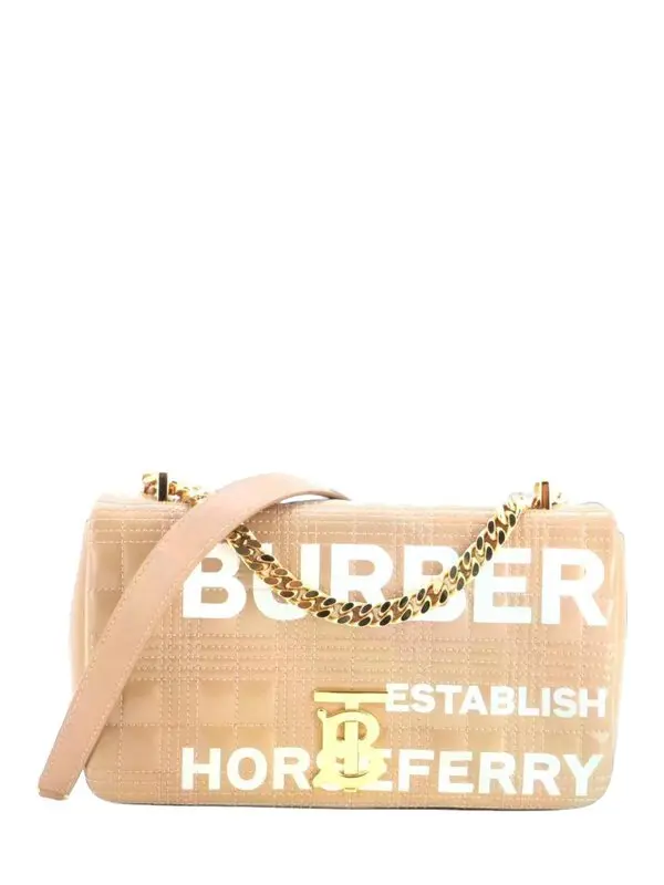 Burberry Lola Quilted Printed Coated Canvas Small Shoulder Bag - Brown
