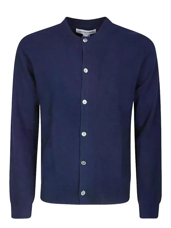 Comme Des Garçons Button-up Wool Cardigan - Blue
