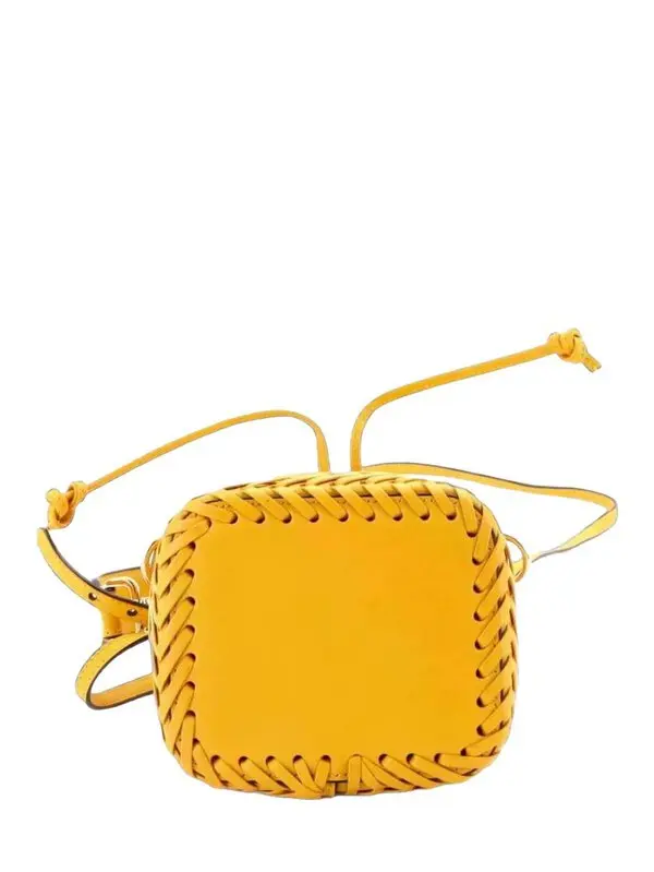 Fendi Mon Tresor Leather With Whipstitch Detail Mini Bucket Bag - Yellow