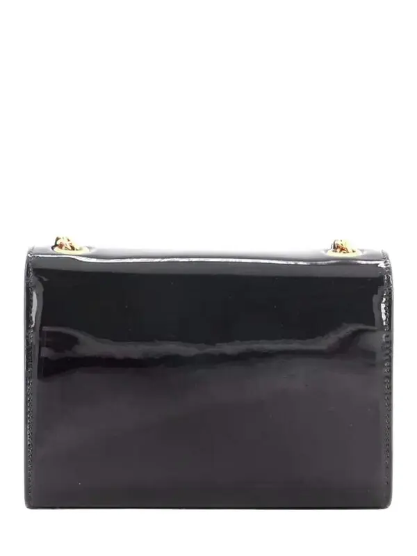 Saint Laurent Classic Monogram Tassel Patent Small Crossbody Bag - Black