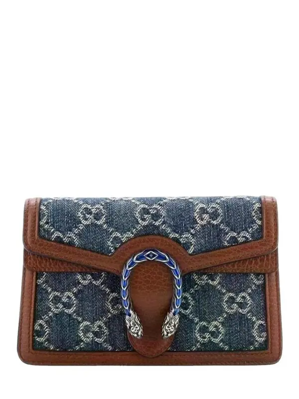 Gucci Dionysus Bag Gg Denim Super Mini Crossbody Bag - Blue