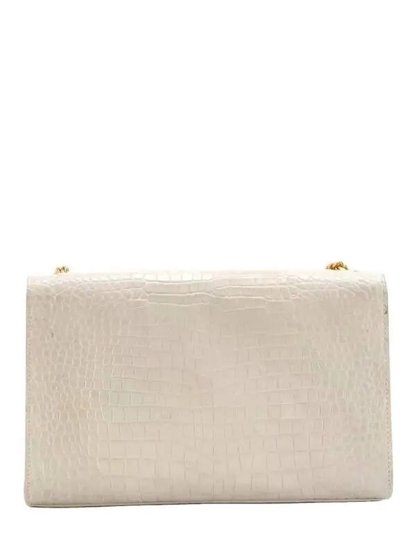 Saint Laurent Classic Monogram Tassel Crocodile Embossed Leather Medium Crossbody Bag - Neutrals