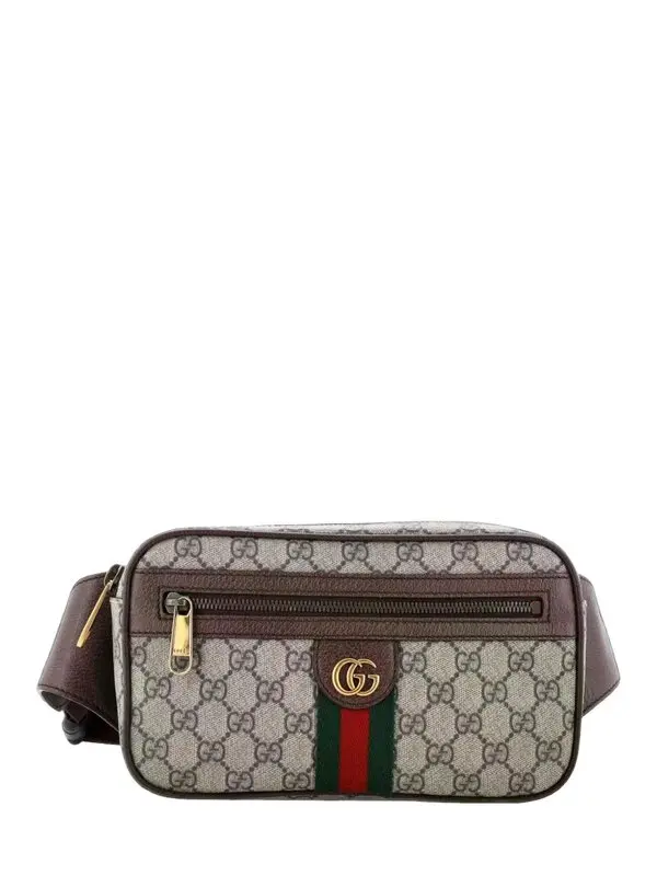 Gucci Ophidia Gg Coated Canvas Medium Belt Bag - Brown