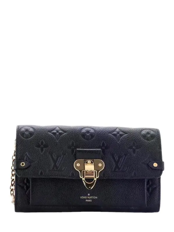LOUIS VUITTON Vavin Chain Wallet Monogram Empreinte Leather Clutch Bag - Black