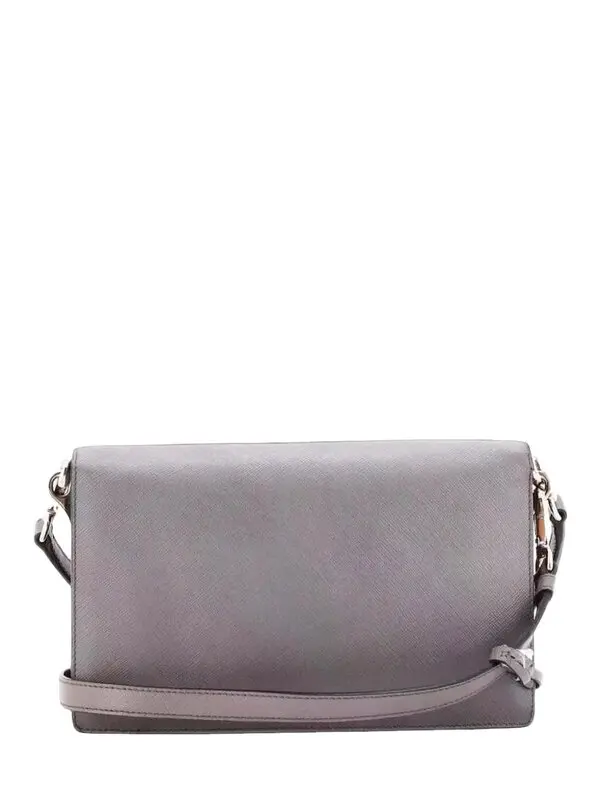 Prada Sound Bag Saffiano Leather Small Clutch Bag - Grey