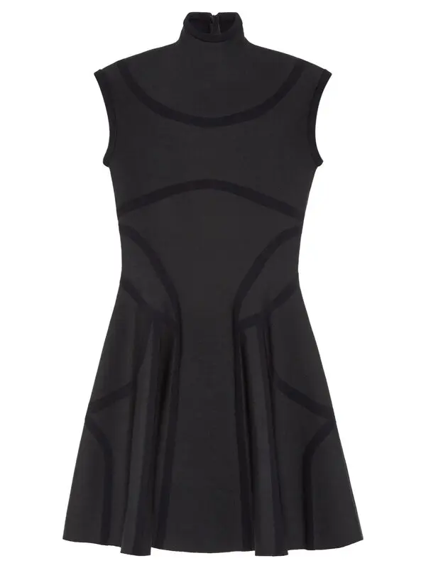 Alexander McQueen Anatomical Lines Knit Mini Dress - Black