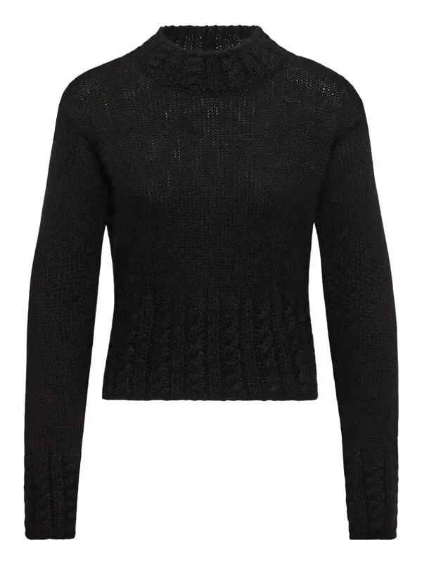 Moncler Logo Patch Crewneck Knitted Jumper - Black