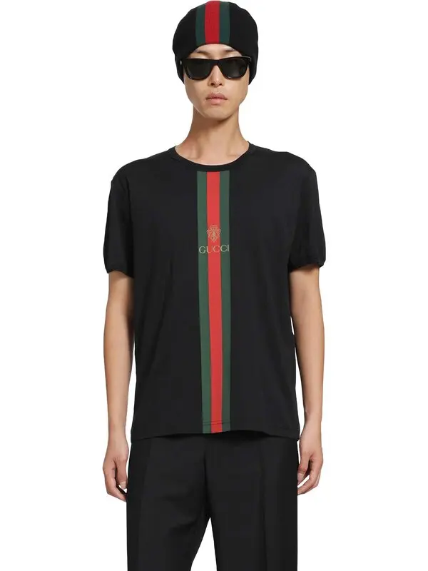 Gucci Web Crest Logo T-shirt - Black