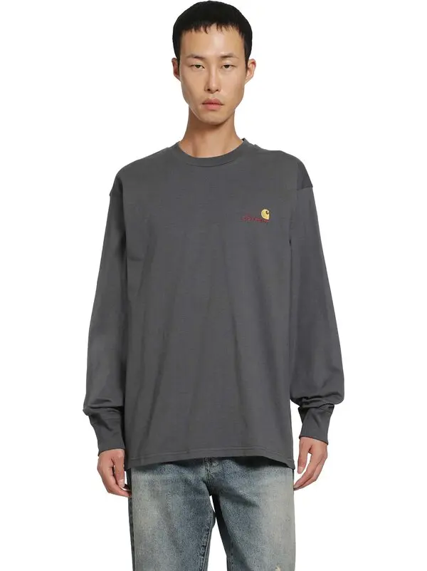 Carhartt Work In Progress L/s American Script T-shirt - Grey
