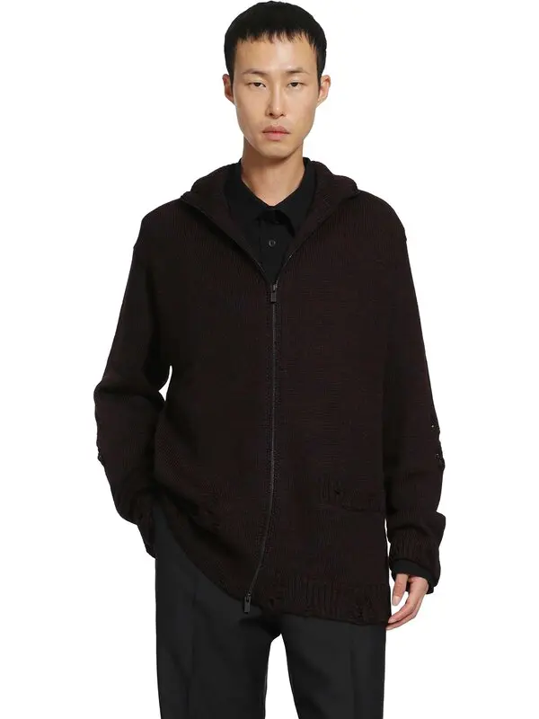 Yohji Yamamoto High-neck Zip Cardigan - Red