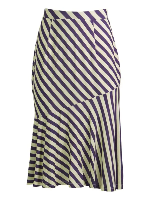 KRISTINIT Stripe Riviera Skirt - Blue