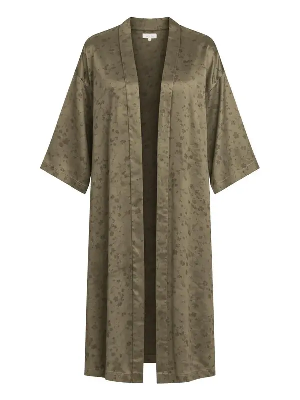 LITTLE LIES Iris Satin Kimono - Green