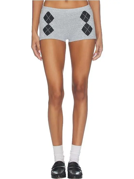 LOVERS AND FRIENDS Gisselle Argyle Short In Grey - Grey Multi