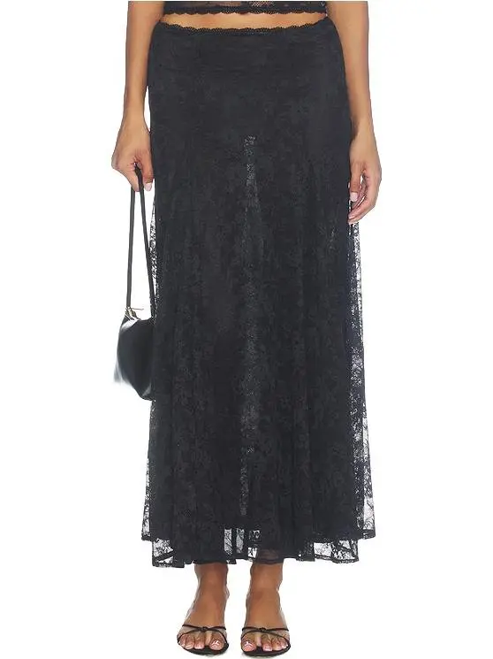 Majorelle Mira Lace Skirt - Black