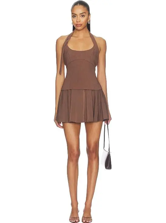 SOVERE / Mavi Mini Dress In Brown - Mocha