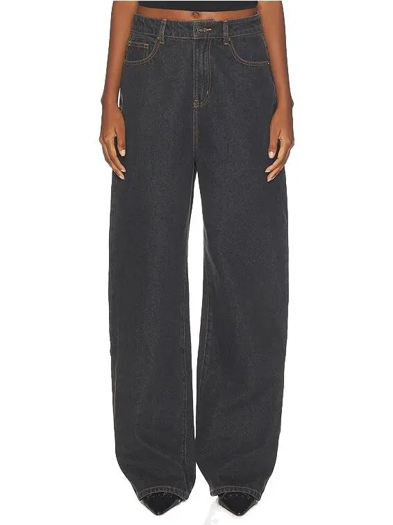 Lioness Horseshoe Jeans In Grey - Petrol