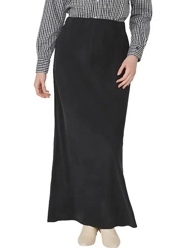 POINT Brushed Straight Maxi Skirt - Navy