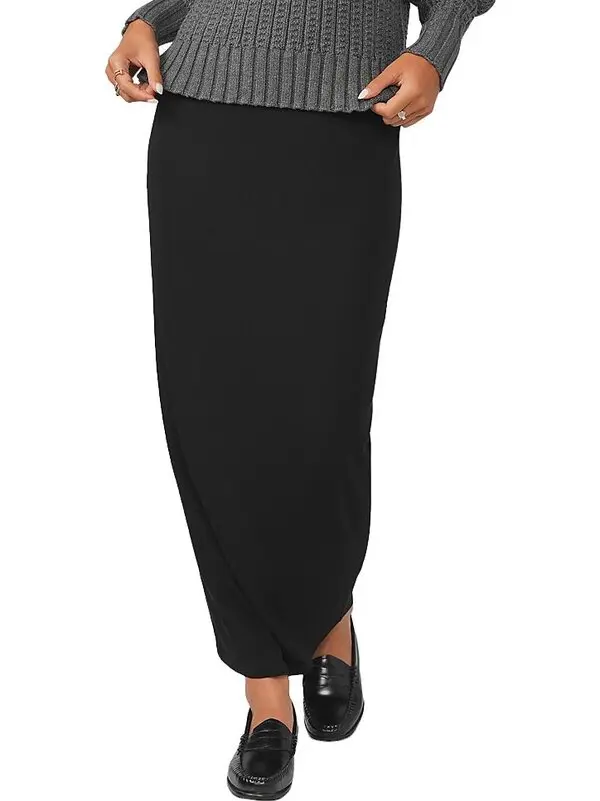 POINT Carpool Knit Maxi Skirt - Black