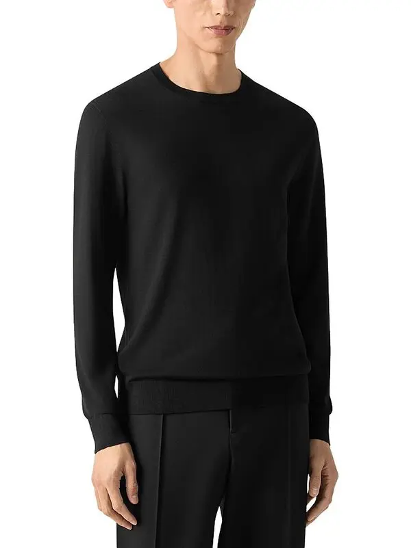Zegna Trofeo 15milmil15 Wool Crewneck - Black