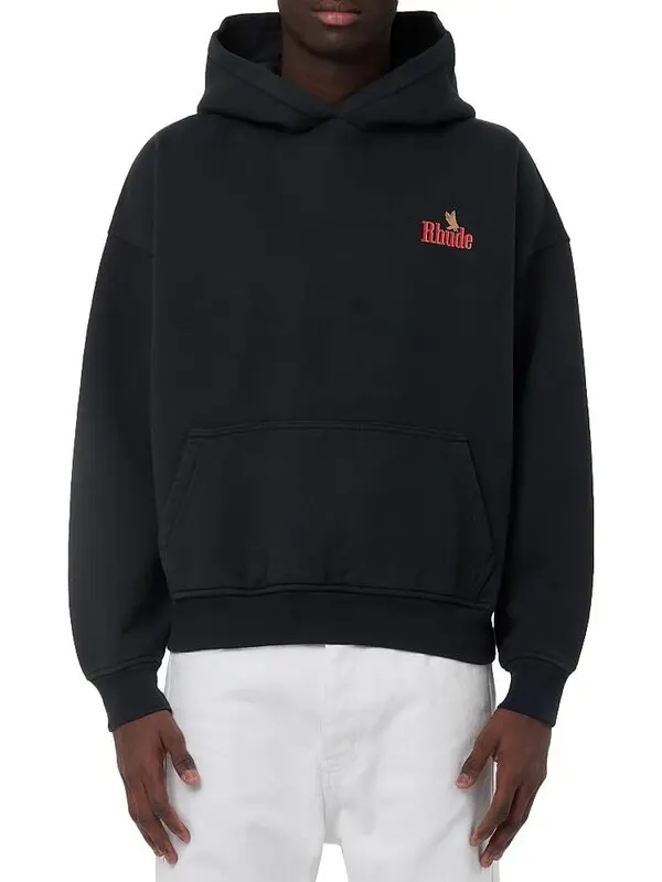 R H U D E Spirit Cotton Hoodie - Black/red