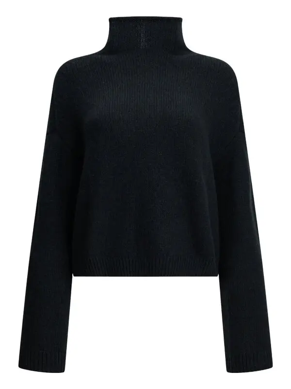 Khaite Marke Cropped Turtleneck Sweater - Blue