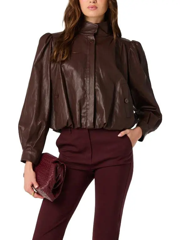Astr The Label Estero Faux Leather Jacket - Brown