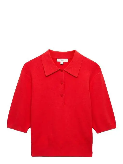 M&s Polo Sweater - Chilli Red
