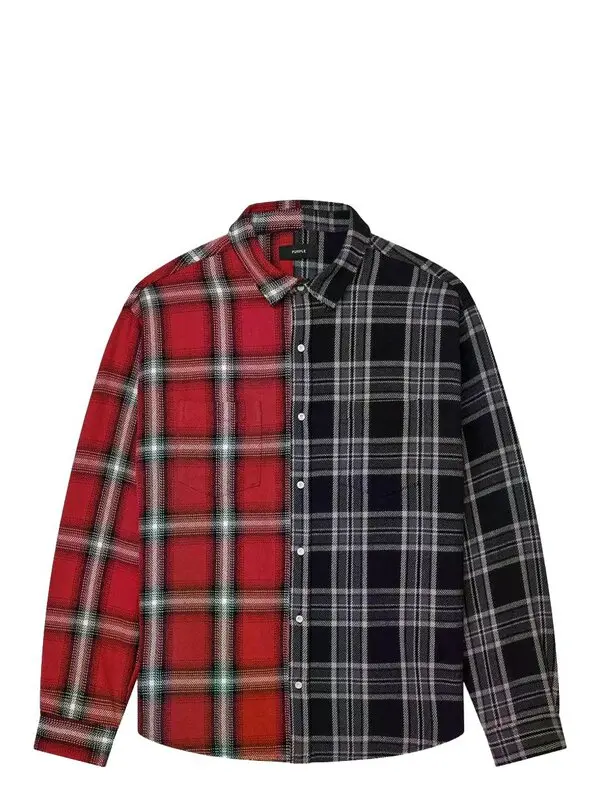 PURPLE BRAND Two-tone Plaid Shirt - Red