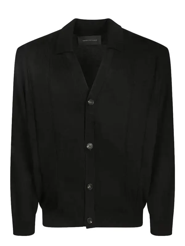 Tagliatore Fine-knit Button-up Cardigan - Black