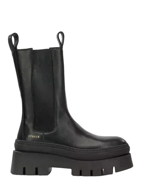 SUMMERY COPENHAGEN Chunky-sole Leather Boots - Black