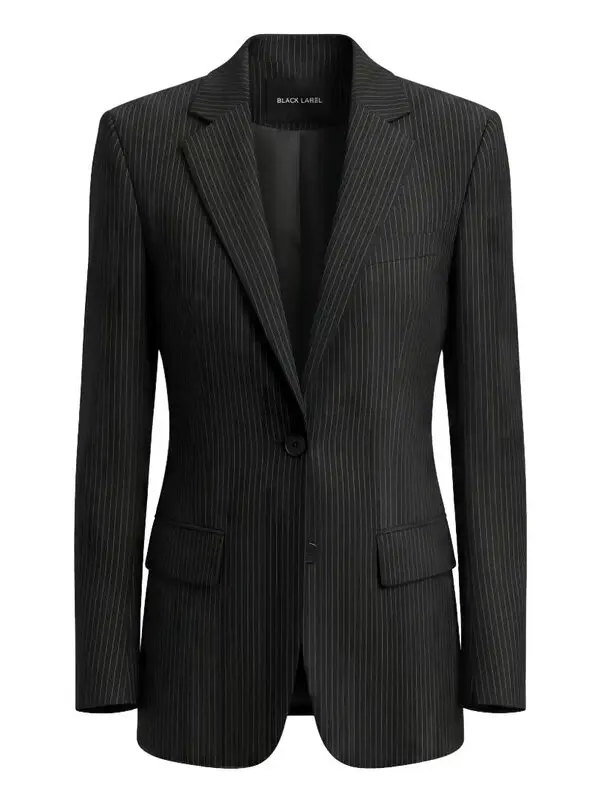 RUNDHOLZ BLACK LABEL Pinstripe-print Blazer - Black