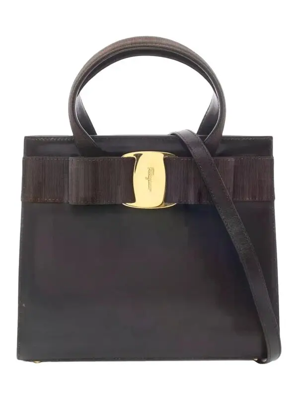 FERRAGAMO 2000s Vara Tote Bag - Brown