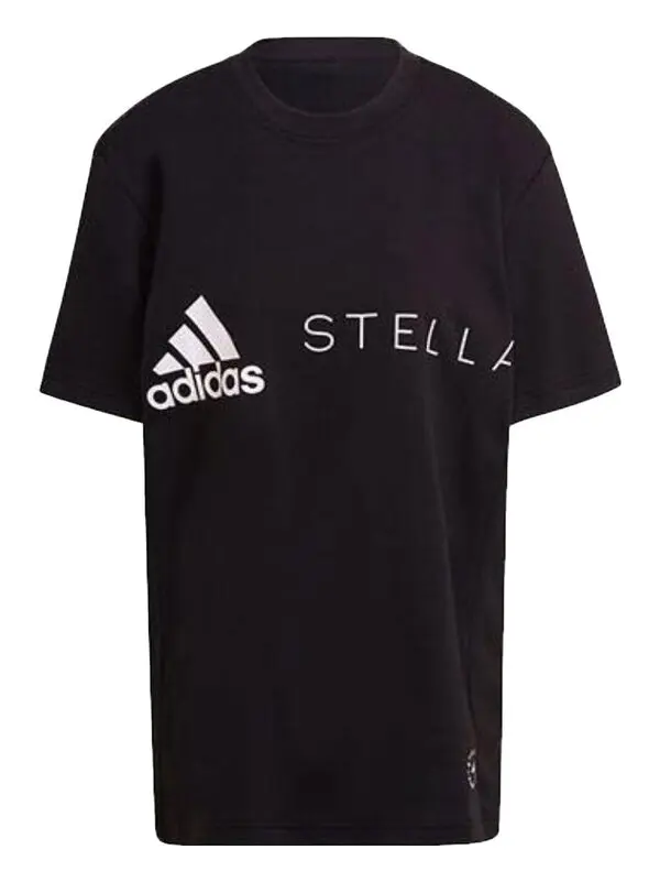 Adidas Stella Mccartney Logo T-shirt Asia Sizing 'black White - Black/white