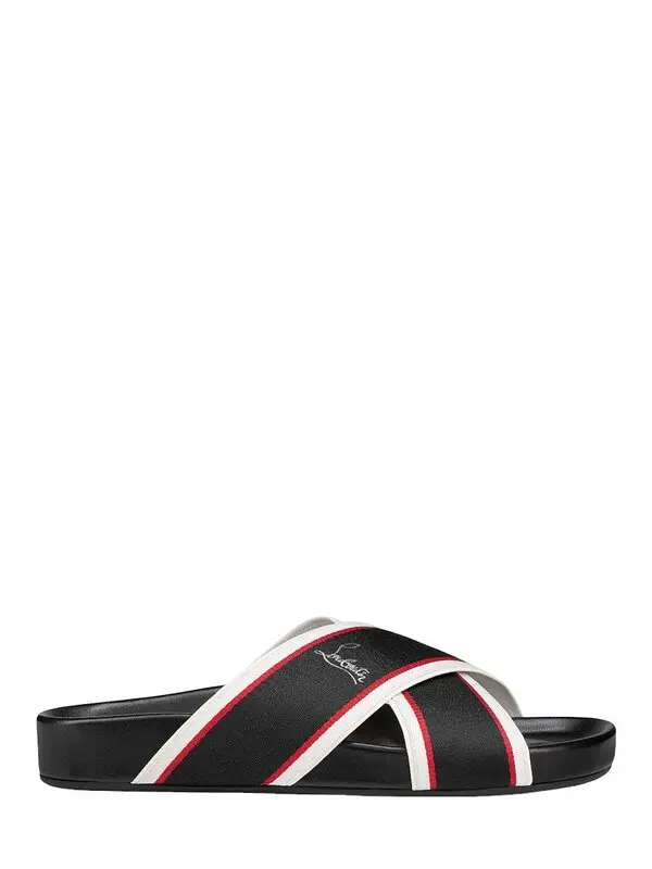 CHRISTIAN LOUBOUTIN Hot Cross Bizz Flat - Black