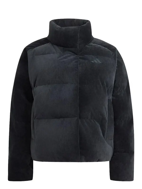 Adidas Helionic Down Puffer Velour Jacket - Black