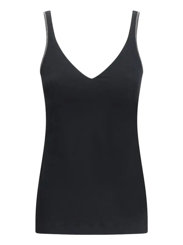 Brunello Cucinelli Top With Embellishts - Black