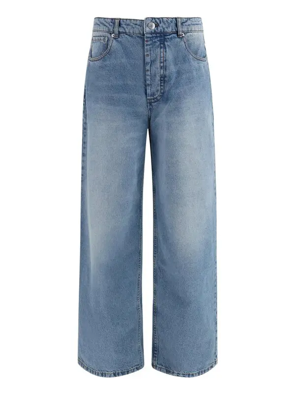 AMI Paris Cotton Wide-leg Jeans - Light Blue