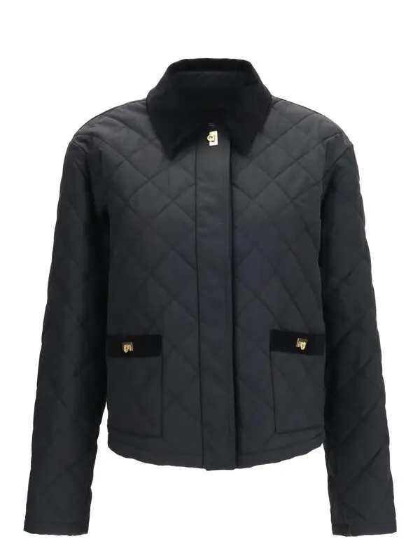 FERRAGAMO Padded Jacket With Gancini Buckles - Black