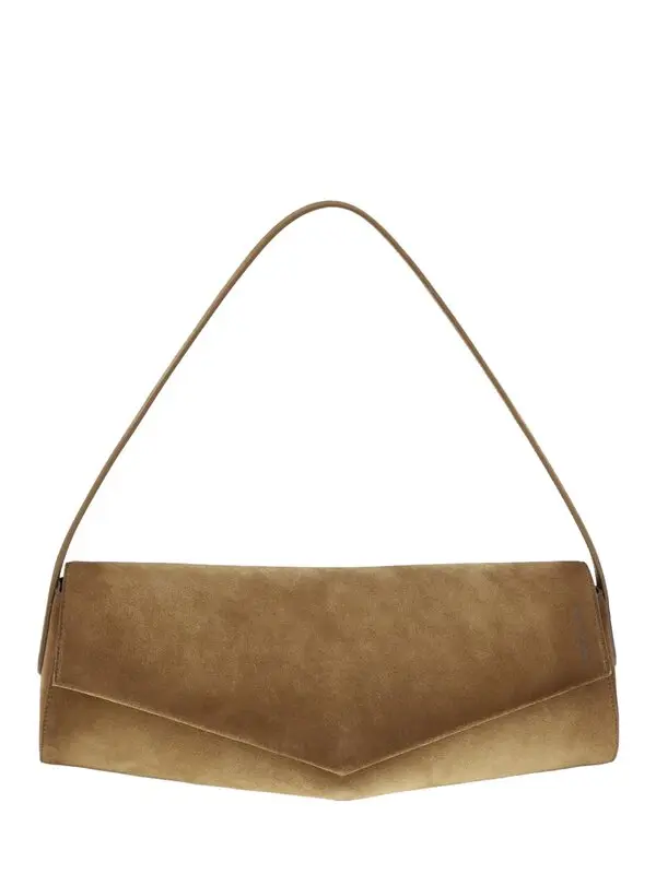 JIL SANDER Kante Suede Shoulder Bag - Brown