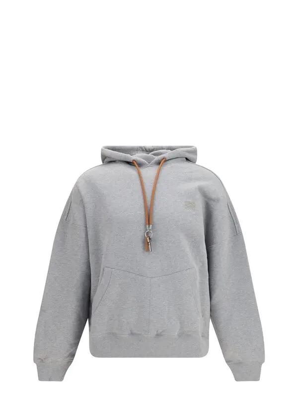Loewe Hooded Sweatshirt With Drawstring And Keyring Ale - Grey