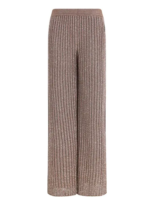 Missoni Tailored Pants In Lamé Viscose With Sequins - Brown