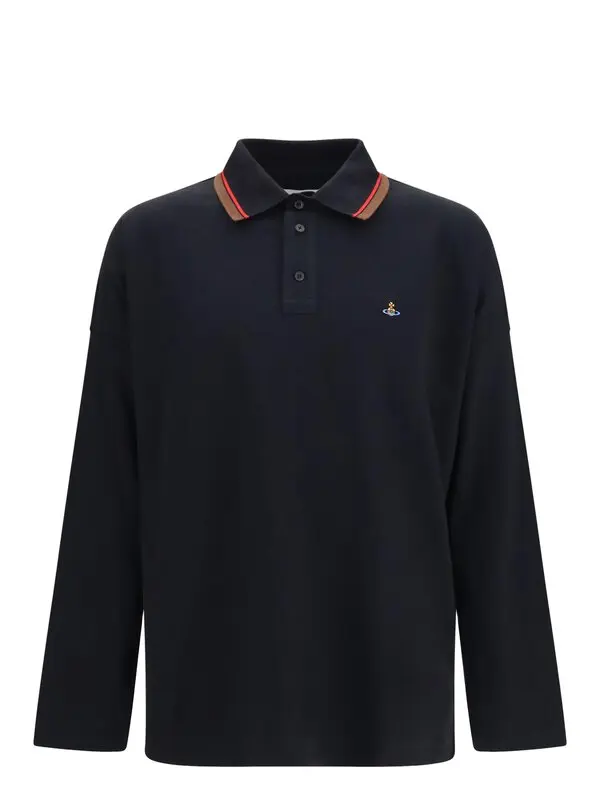 VIVIENNE WESTWOOD Overized Long-leeve Polo - Black