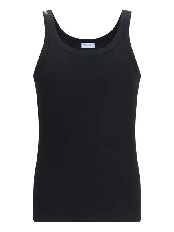Dolce & Gabbana Marcello Ribbed Cotton Tank Top - Black