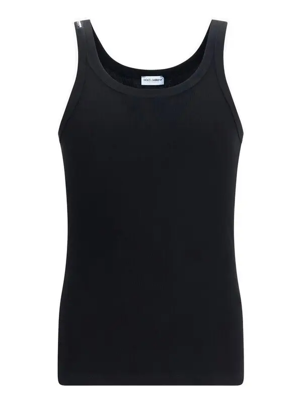 Dolce & Gabbana Marcello Ribbed Cotton Tank Top - Black