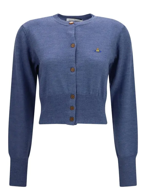 VIVIENNE WESTWOOD Bea Cropped Wool Cardigan Feale - Blue