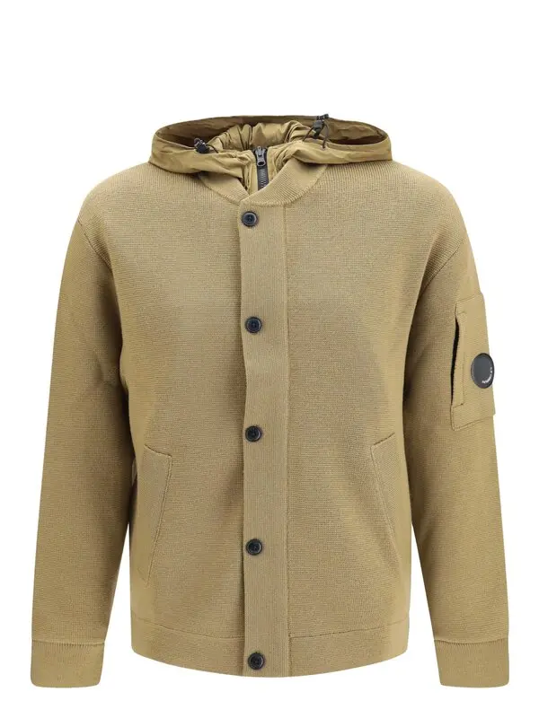 C.P. COMPANY C. P. Company Reversible Merino Wool And Stretch Nylon Cardigan - Beige