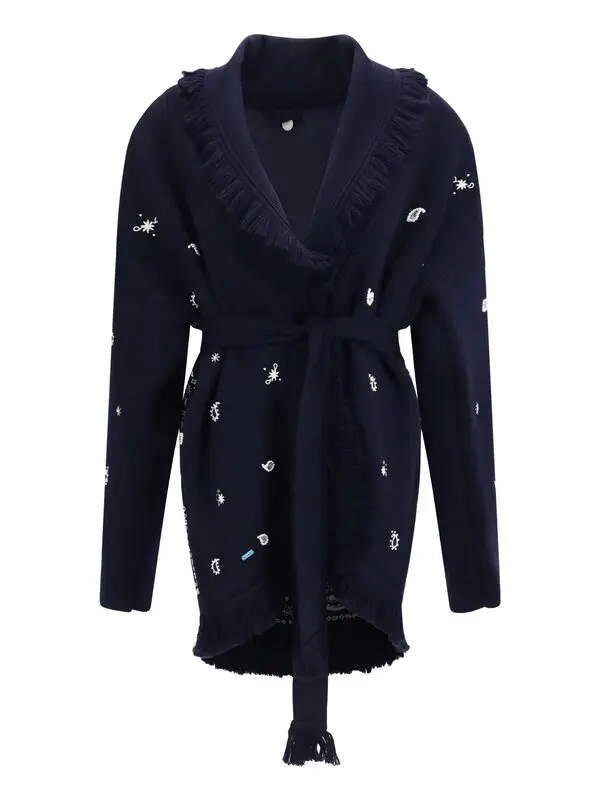Alanui Echoes Of The Bandana Cardigan Feale - Blue